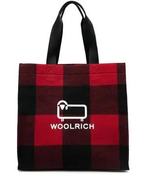 Woolrich Tartan Logo Tote Bag - Red