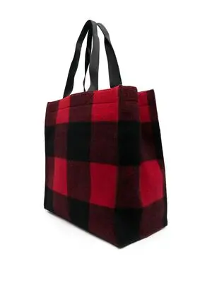Woolrich Tartan Logo Tote Bag - Red