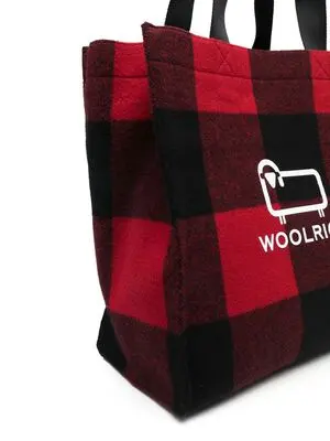 Woolrich Tartan Logo Tote Bag - Red