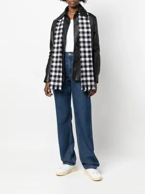 Woolrich Buffalo Gingham-print Scarf - Purple