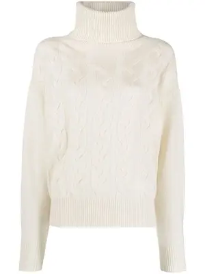 Woolrich Turtleneck Cable-knit Jumper - White