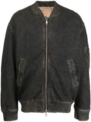 DIESEL® D-weltik Denim Bomber Jacket - Black