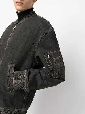 DIESEL® D-weltik Denim Bomber Jacket - Black
