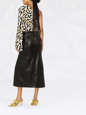 Nanushka Vegan Leather Midi Wrap Skirt