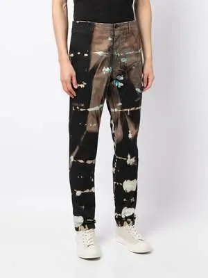 STAIN SHADE Tie-dye Straight-leg Trousers