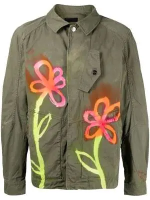 STAIN SHADE Floral Button-down Jacket - Green