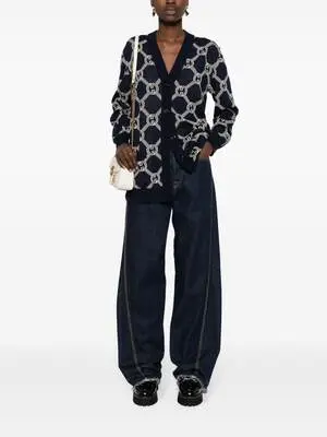 Gucci Gg Jacquard Reversible Cardigan - Blue