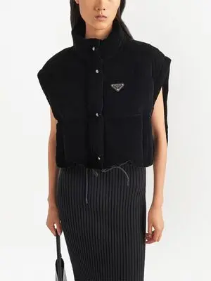 Prada Convertible Velvet Down Jacket - Black