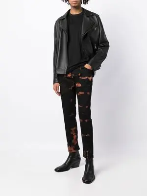 STAIN SHADE Bleached-effect Straight-leg Jeans