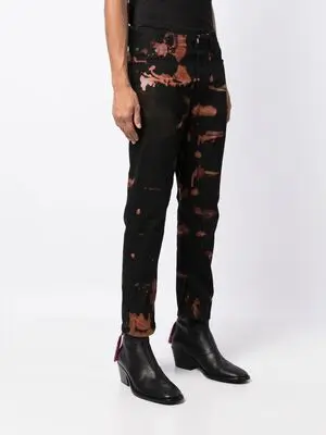 STAIN SHADE Bleached-effect Straight-leg Jeans