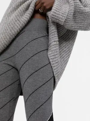 Stella McCartney Diagonal-stripe Wool Flared Trousers