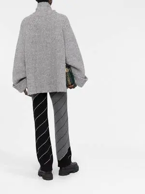 Stella McCartney Diagonal-stripe Wool Flared Trousers