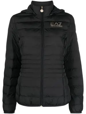 EA7 Core Hooded Puffer Jacket - Black