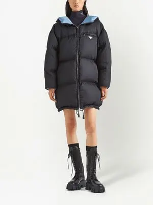 Prada Re-nylon Gabardine Hooded Down Coat