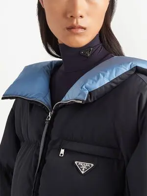 Prada Re-nylon Gabardine Hooded Down Coat