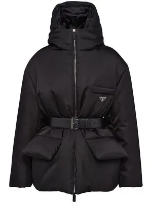 Prada Re-nylon Hooded Down Jacket