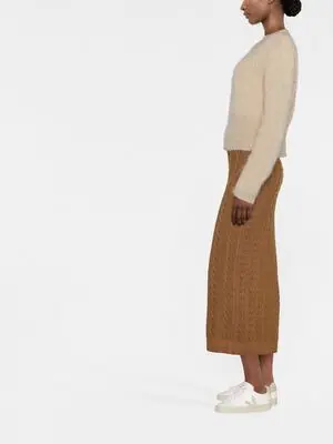 Woolrich Cable-knit Virgin-wool Midi Skirt