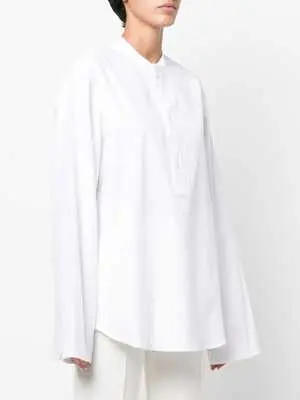 Sofie D'hoore Band-collar Cotton Shirt