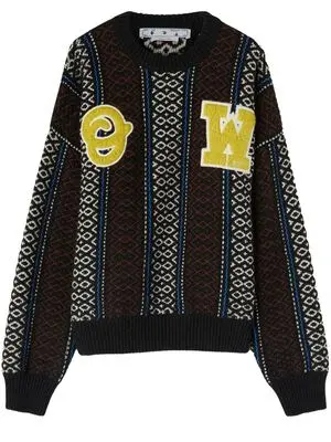 Off-White Intarsia-knit Jumper - Blue