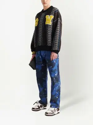 Off-White Intarsia-knit Jumper - Blue