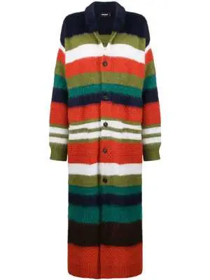 Dsquared2 Striped Knitted Maxi Dress - Orange