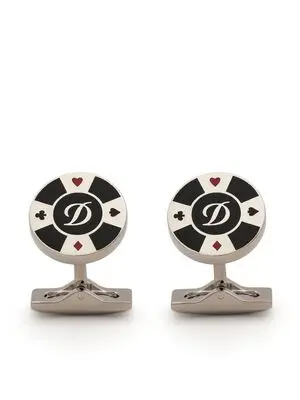 S.t. Dupont Poker Chip Cufflinks - Silver