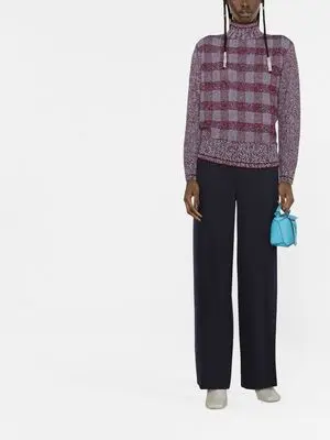 Victoria Beckham Checked Roll Neck Jumper