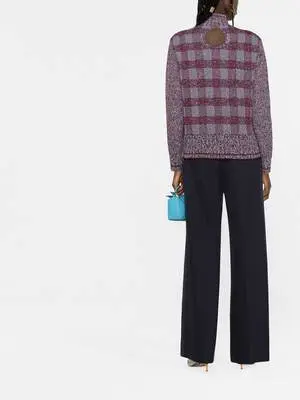 Victoria Beckham Checked Roll Neck Jumper