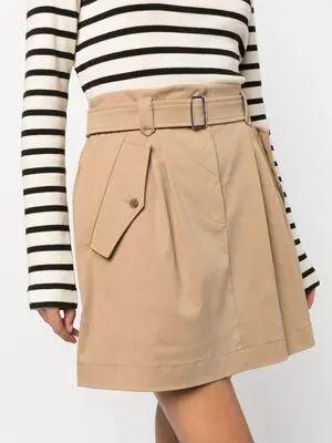 Alberta Ferretti Belted Waist Cargo Pocket Skirt