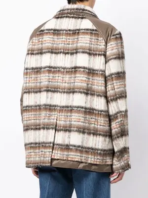 FENG CHEN WANG Plaid Panelled Button-up Coat