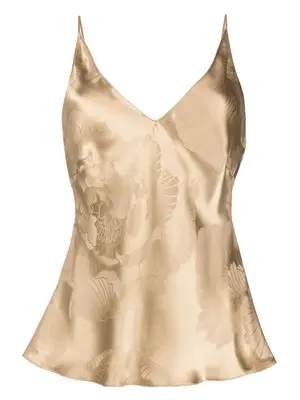 Carine Gilson Floral-jacquard Silk Top