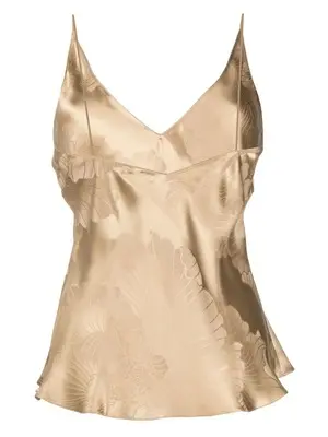 Carine Gilson Floral-jacquard Silk Top