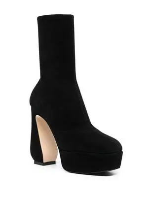 SERGIO ROSSI Sculpted-heel Platform Ankle Boots