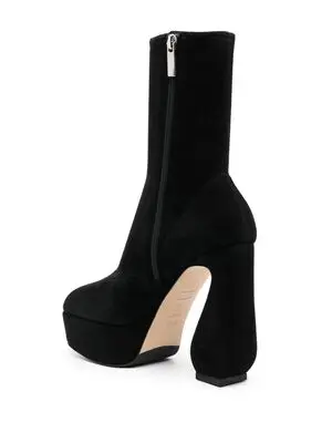 SERGIO ROSSI Sculpted-heel Platform Ankle Boots