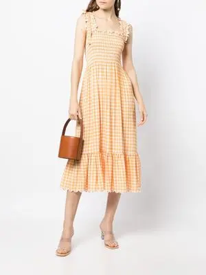 Ephemera Bow-detail Gingham Dress