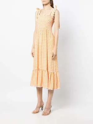 Ephemera Bow-detail Gingham Dress
