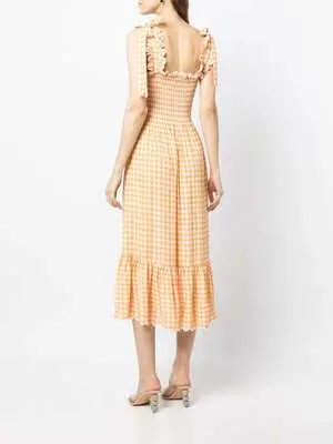 Ephemera Bow-detail Gingham Dress