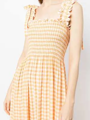 Ephemera Bow-detail Gingham Dress