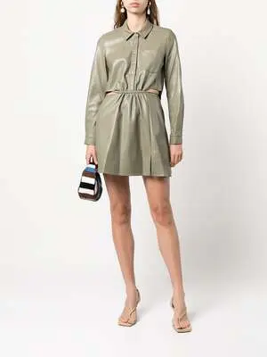 Simkhai Faux Leather Cut-out Mini Dress