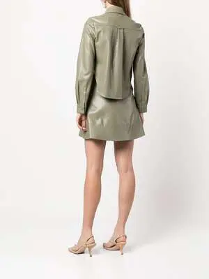 Simkhai Faux Leather Cut-out Mini Dress - Olivine