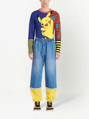 Balmain X Pokémon Colour-block Drawstring Trousers