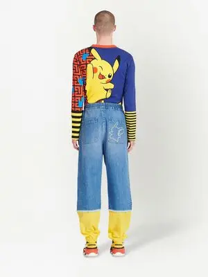 Balmain X Pokémon Colour-block Drawstring Trousers