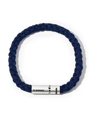 Le Gramme Braided Bracelet With Engraved Logo Clasp - Silver