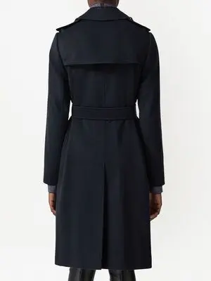 Burberry Kensington Cashmere Trench Coat - Blue