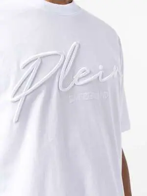Philipp Plein Embroidered-logo Crew-neck T-shirt - White