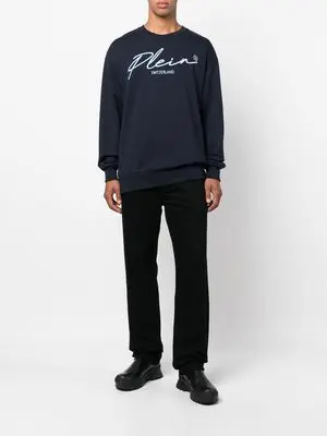 Philipp Plein Logo Crew Neck Sweatshirt - Blue