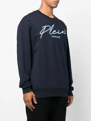 Philipp Plein Logo Crew Neck Sweatshirt - Blue