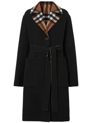 Burberry Check-pattern Reversible Wool Coat