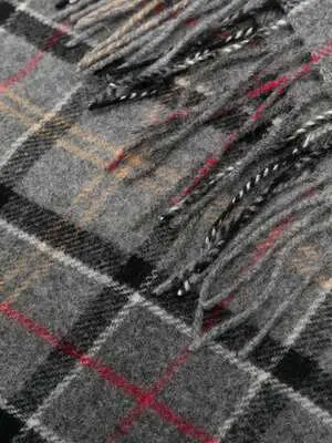 Barbour Fringed Tartan Lambswool Scarf - Grey