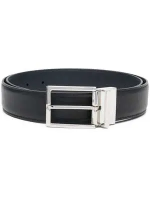 Brioni Reversible Leather Buckle Belt - Blue